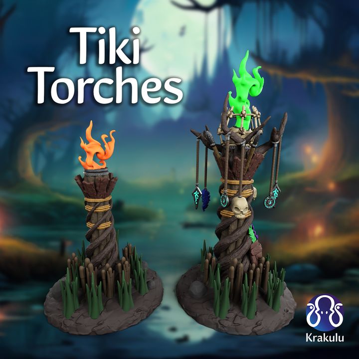 3D Printable Tiki Torches by Krakulu